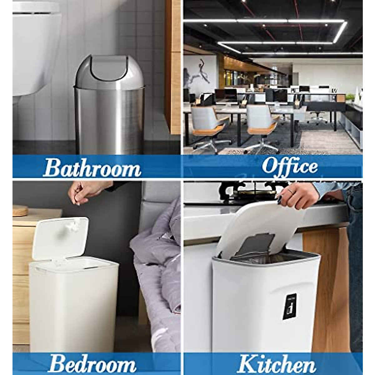 2.6 Gallon Grey trash can liners 300 counts,Small trash bags garbage Bags, Extra Strong 1 2 Gal garbage Bags, Fit 4.5-6 liters trash Bin, bathroom trash can liners for Home Office bedroom(Grey 300)