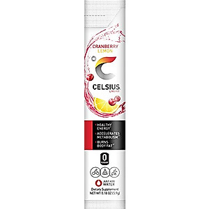 CELSIUS On-the-Go Powder Stick, Combo Pack of Dragonfruit Lime and Cranberry Lemon, 28 Piece Assortment
