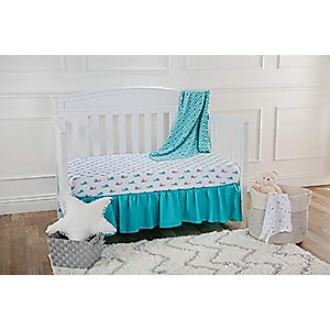 American Baby Company Fitted Crib Sheet 28" x 52", Soft Breathable Neutral 100% Cotton Jersey Sheet, Aqua Whales, for Boys and Girls, Fits Crib and Toddler Bed mattresses