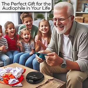 Coby Bluetooth Portable CD Player w/Headphones, FM, AUX, MP3 Anti-Skip Compact Discman | Rechargeable & Lightweight CD Player 6-HR Play for Car, Home