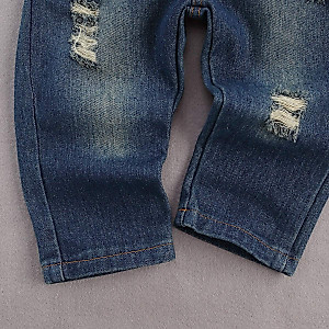 fhutpw Toddler Baby Boy Outfits Hoodie Sweatshirts & Jeans Clothes Set Fall Winter 6 9 12 18 24 Months (A-Green, 18-24 Months)