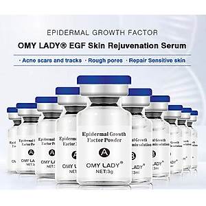 EGF Skin Rejuvenation Serum & Epidermal Growth Factor Powder Kit, Moisturizing Removing Wrinkles, Fine Lines and Pigmentation, Acne Scars Treatment Facial Repairing Serum