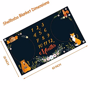 Twins Baby Gifts & Woodland Twin Monthly Milestone Baby Blanket 35"×63"