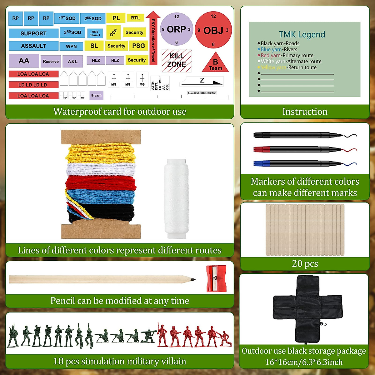 Eaasty Terrain Model Kit Army Platoon Land Navigation Kit Military Terrain Model Briefing Kit for Ranger School Squad Platoon Squad Leader Platoon SGT, Platoon Leader, or OCS SUT ROTC