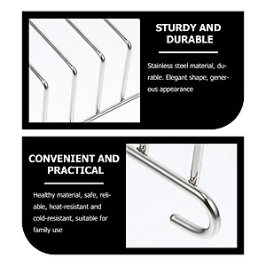 DOITOOL Toast Bread Rack Holder, 2Pcs 8 Slice Holes Stainless Steel Tool Cooling Grid Bread Rack Non- Stick Bread Loaf Stand Air Fryer Accessories Organizer