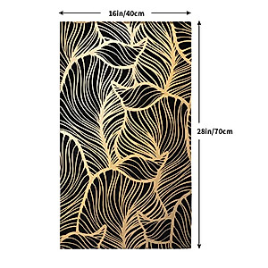 VunKo Gold Leaves Kitchen Microfiber Hair Hand Dish Towel Home Soft Highly Absorbent Decorative Dishcloth for Bathroom Beach Hotel Gym Spa Yoga 16 x 28 in