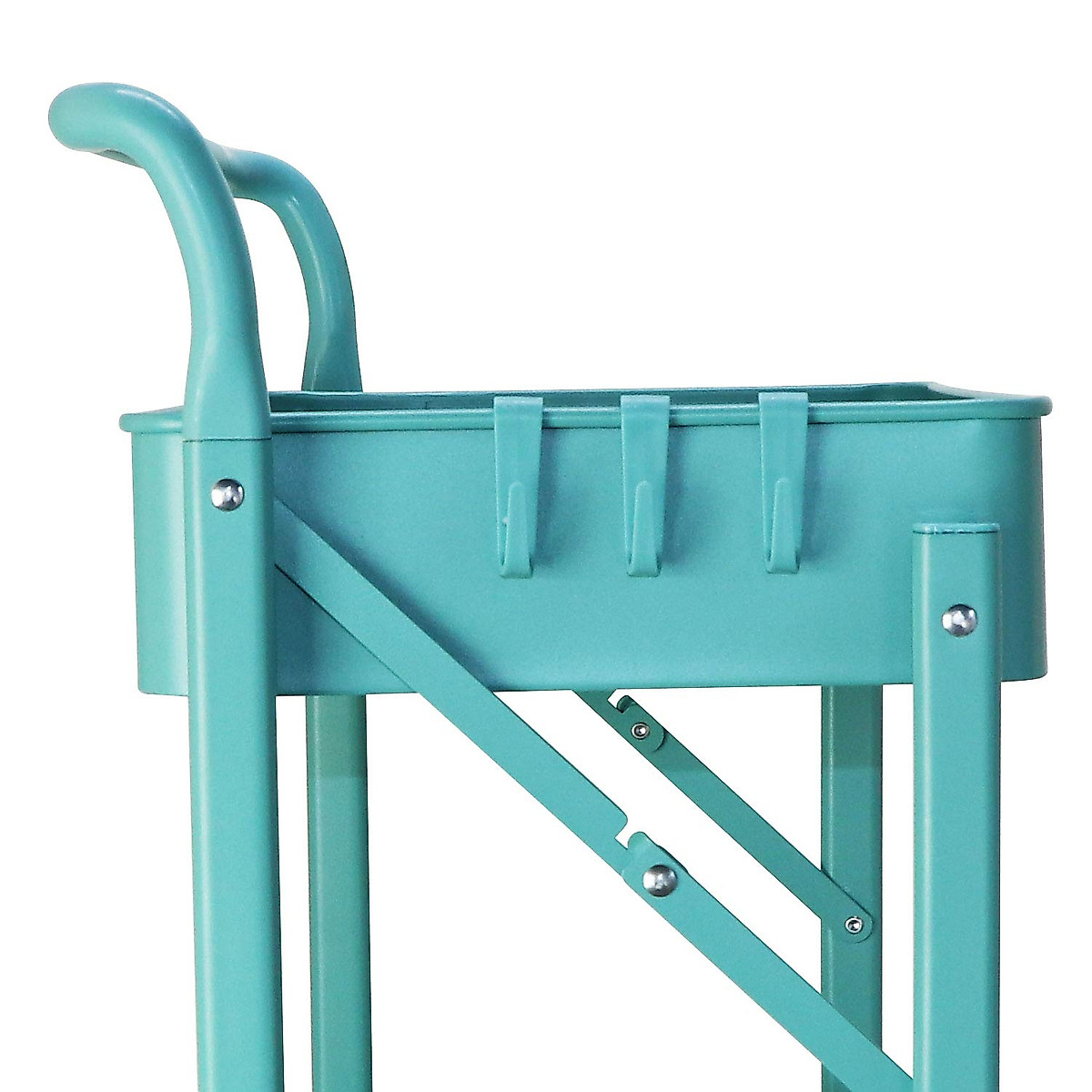 Foldable Storage Cart 3 Tier Rolling Cart with Wheels No Assemble Required Metal Utility Kitchen Cart Folding Shelves for Storage and Organizer for Classroom, Bedroom