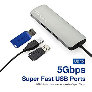 Verbatim 9-in-1 USB C Hub Adapter - 100W Power Delivery, USB 3.0, SD Card Readers, Gigabit LAN, 3.5mm Port for USB C Laptops