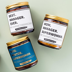 Got You A Little Something Boss Mentor Superwoman Lavender Vanilla Soy Candle ; Boss Lady Appreciation Gift for Christmas Retirement or New Job Promotion ; Thank You Gifts for Women for Boss Day