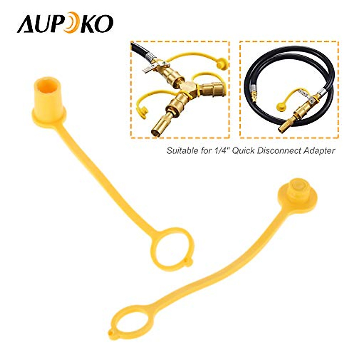 Aupoko 3 Pack Propane Natural LP Gas Dust Cap Plug Cover, 1/4'' Gas Quick Disconnect Connect Rubber Dust Cap and Plug