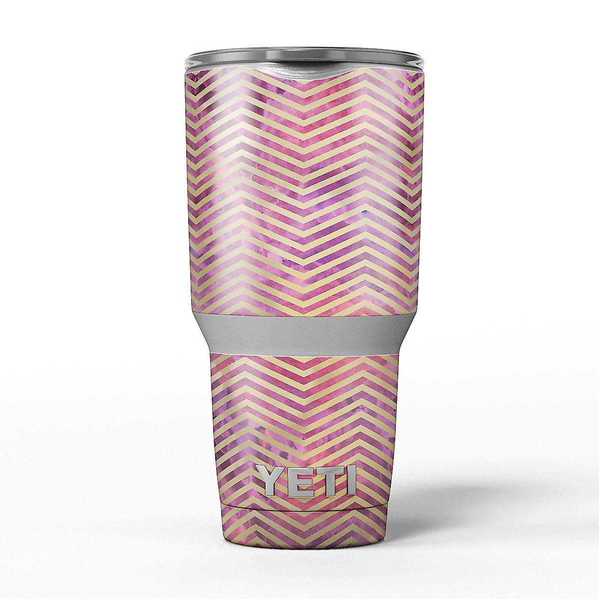 Design Skinz Gold Chevron Over Abstract Fumes - Skin Decal Vinyl Wrap Kit Compatible with The Yeti Rambler Cooler Tumbler Cups