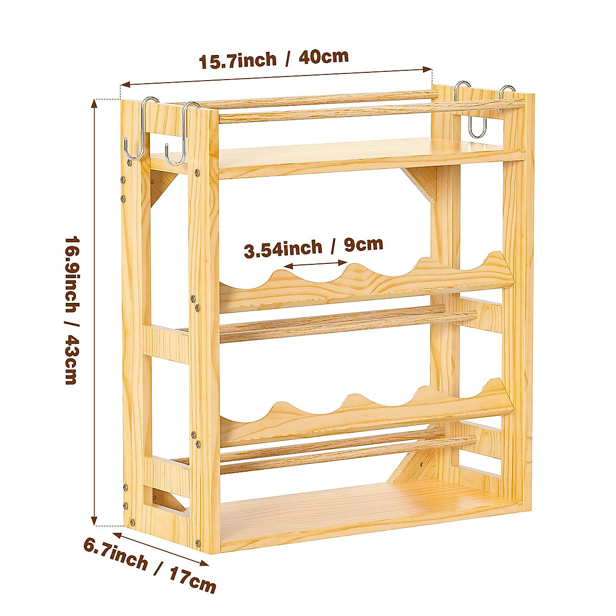 uyoyous Spray Paint or Lube Can Storage Holder Rack 4 Tier 8 Can Wall Mount Spray Can Organizer Wood Shelf Case Organizer for Garage Shop Craft Workroom 15.75In(L) x16.9In(W) x6.7In(H)