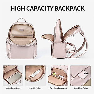 GOLF SUPAGS Laptop Backpack for Women Computer Bag Fits 14 Inch Notebook Travel College Work Backpack Purse (Pink)