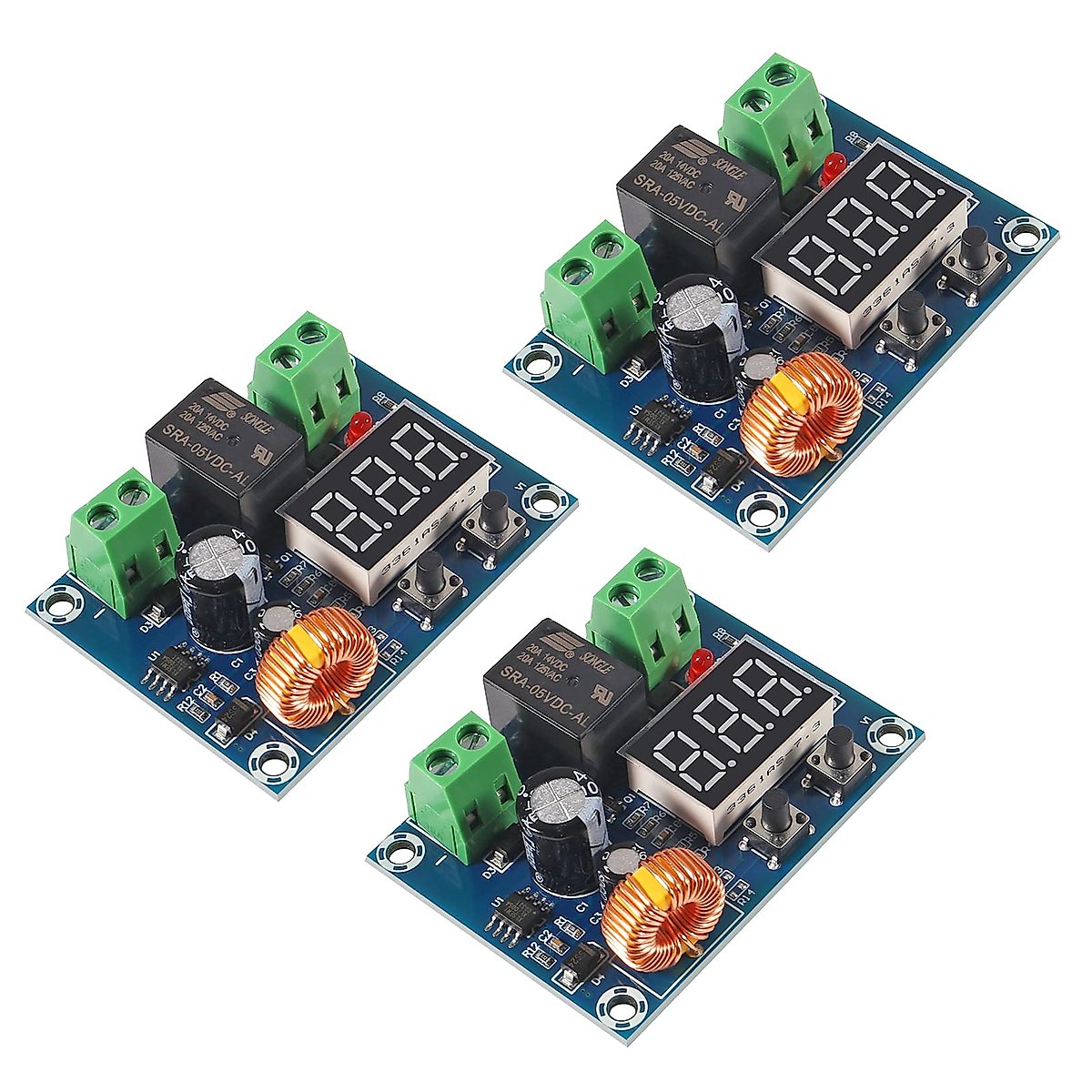 AITRIP 3PCS DC 12V-36V Voltage Protection Module Digital Low Voltage Protector Disconnect Switch Over Discharge Protection Module Output 6-60V XH-M609