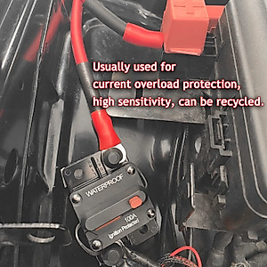 Hamolar 3 Pack Car Audio 150 Amp Resettable Fuse Circuit Breaker Car Protect for Audio System Fuse 12-48V DC for Car Audio Amps Overload Protection Fuse