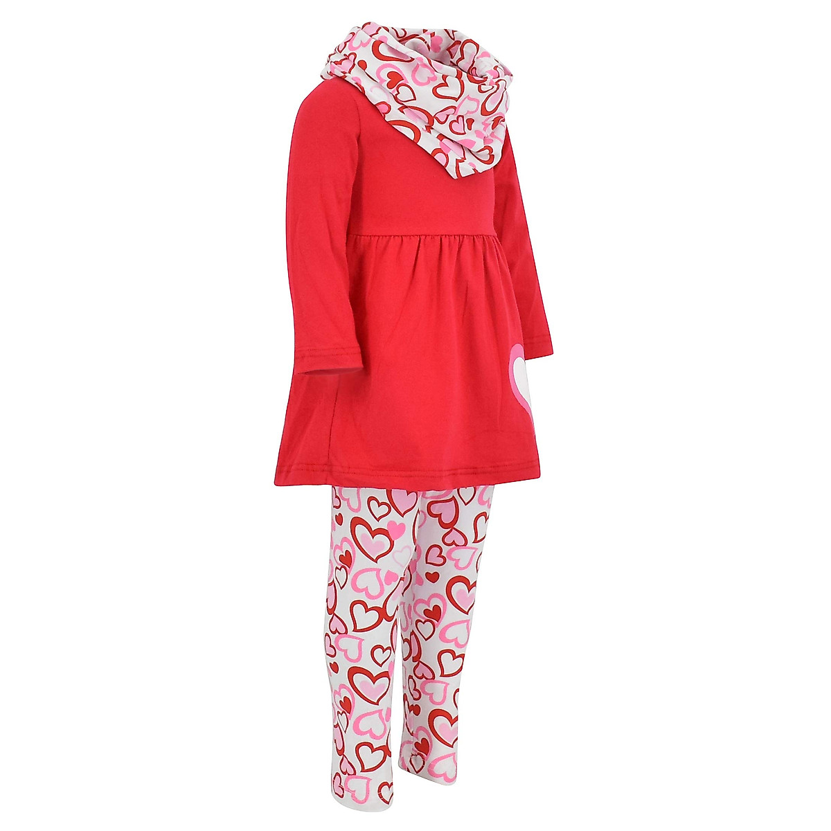 Unique Baby Girls Valentines Day Red & Pink Hearts Toddler Legging Set Outfit (10 Years, Red)