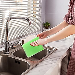 Poen 8 Pcs Fruit and Veggie Life Extender Liner 12 x 15 Inch Sponge Fridge Shelf Mat Green Washable Refrigerator Liners Fridge Drawer Pads Liner, Extends Life of Your Produce and Keep Food Fresh