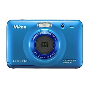 Nikon COOLPIX S30 10.1 MP Digital Camera with 3x Zoom Nikkor Glass Lens and 2.7-inch LCD (Blue)