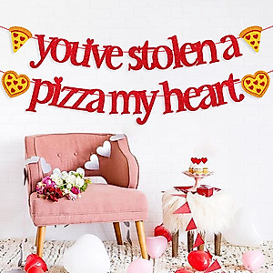 You’ve Stolen A Pizza My Heart Banner Valentine’s Day Pizza Theme Decoration Love You To Pizzas Party Decoration Pizzas Birthday Wedding Anniversary Baby Shower Party Supplies