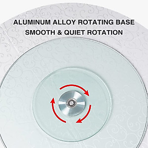 30" Glass Lazy Susan Turntable Dining Table Centerpiece Large Tabletop Rotating Tray Clear Serving Plate Round