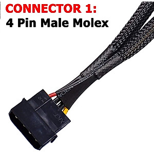 TeamProfitcom 4 Pin Male IDE Molex to Dual 15 Pin Female SATA Power Splitter Converter Adapter Cable Hard Drive HDD SSD Extension Cable Sleeved Braided 8 Inches (2 Pack)
