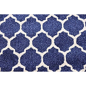 Unique Loom Trellis Collection Modern Morroccan Inspired with Lattice Design Area Rug, Runner 2' 0" x 6' 1", Dark Blue/Navy Blue