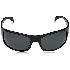 Peppers Sport Polarized Oval Sunglasses, Shiny Black, 66x19x125mm