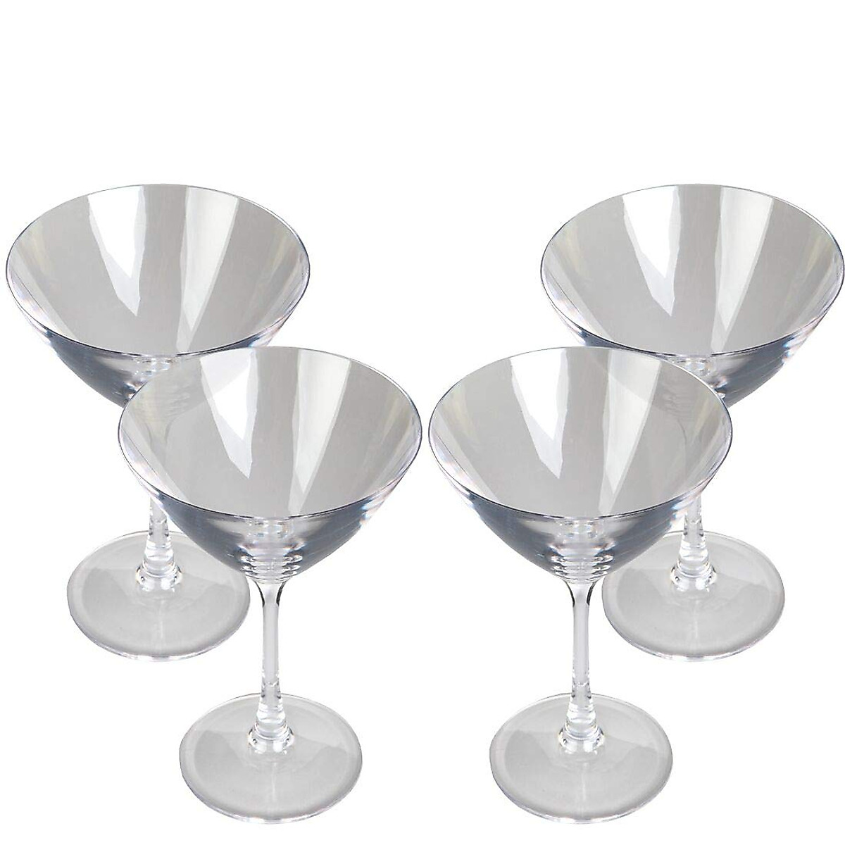 Lily's Home Unbreakable Acrylic Martini Glasses, Made of Shatterproof Plastic and Ideal for Indoor and Outdoor Use, Reusable, Crystal Clear (8.5 oz. Each, Set of 4)