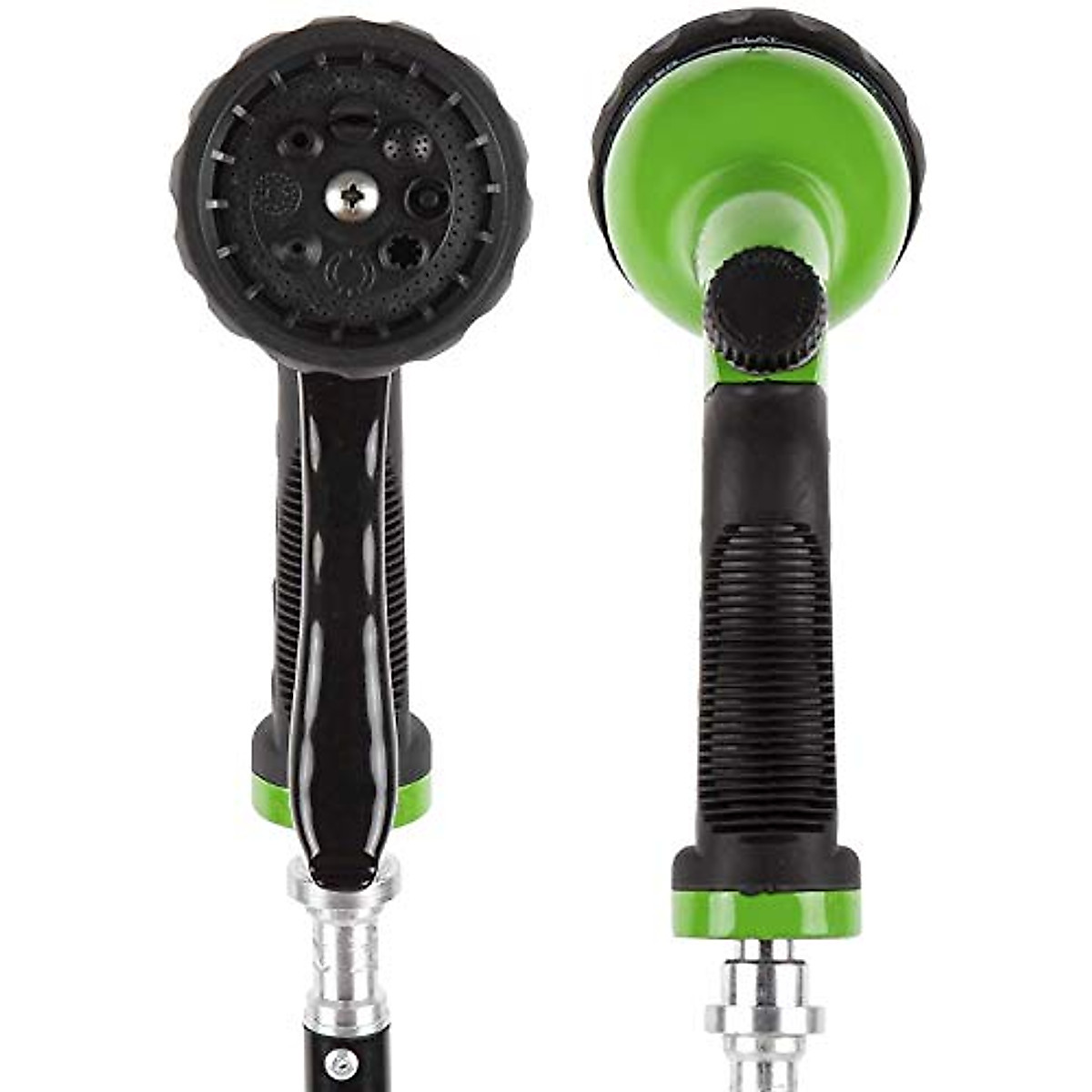 Signature Garden Heavy-Duty Water Hose Spray Nozzle - Comfort-Grip Hose Attachment - 8 Different Spray Patterns - Garden Hose Nozzle for Watering Lawns & Gardens, Washing Cars & Pets (Green)