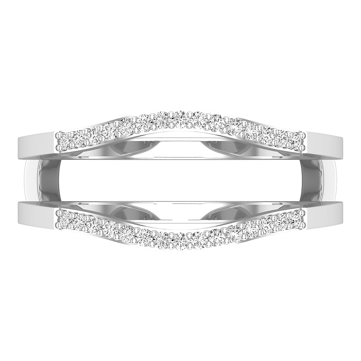 Dazzlingrock Collection Round White Diamond Contour Enhancer Stackable Guard Wedding Ring Band for Women in 925 Sterling Silver Size 7