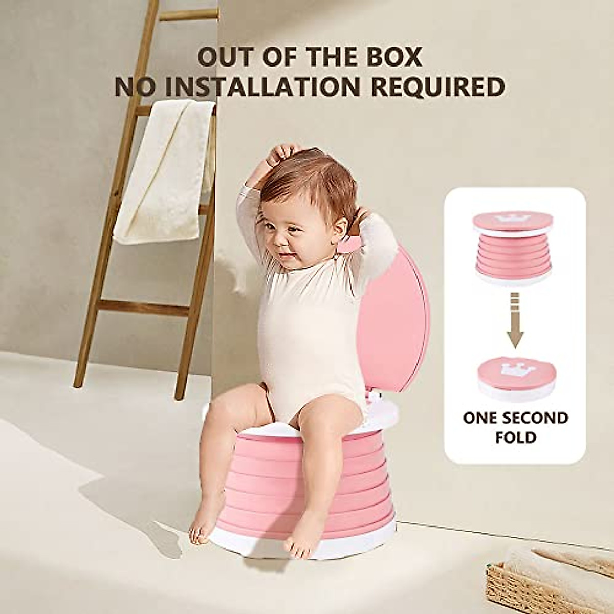 portable, foldable potty seat for toddler, Training Toilet Seat Emergency Toilet for Car, Camping, Outdoor, indoor