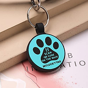 MYLUCKYTAG QR Code Silicone Pet ID Tag Dog Cat Tag, Online Pet Profile, Pet Location Alert Email, Digital Pet Tag, Quiet Dog Tag, Durable Pet ID, Dog Collar Tag, Engraved Pet Tag