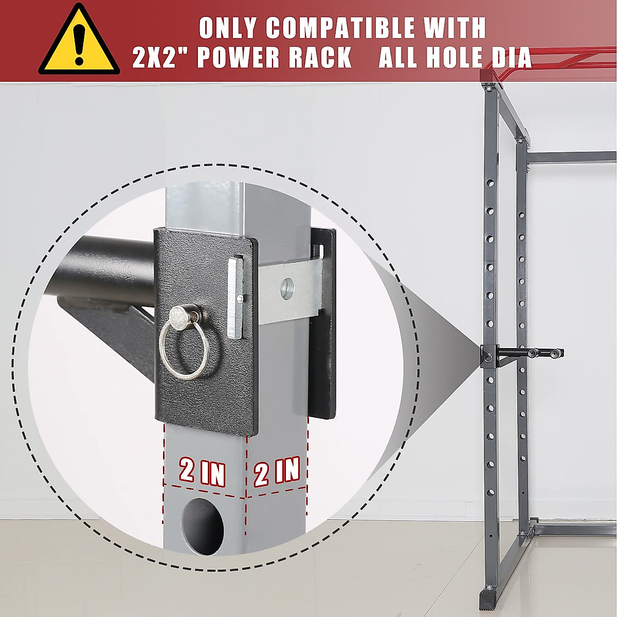 SYL Fitness Dip Bar Attachments for 2" x 2" or 3" x 3" Power Rack - Narrow & Wide Dips Double Handles (Patent Pending) (For 2" x 2" Rack)