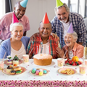 50th Birthday Decorations Party Supplies Set - Disposable Tableware Includes Plates, Cups, Napkins, Straws, Tablecloth for Her 50 Birthday Party - Serves 24