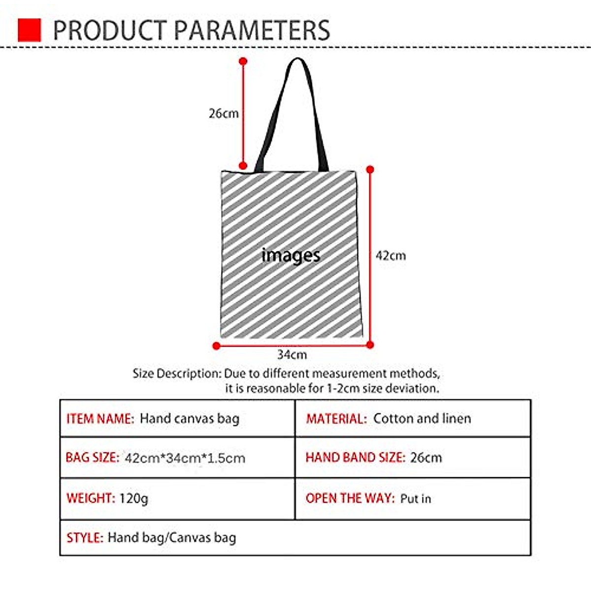 HUGS IDEA Music Notes Fire Pattern Linen Tote Bag Grocery Storage Handbags for Outdoor Travel Shopping Shoulder Purse