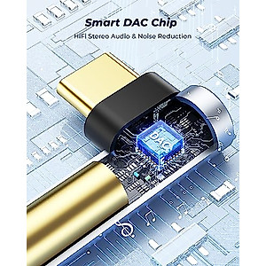 2 Pack USB C To 3.5mm Audio Adapter, USB Type C To 3.5mm Female Headphone Jack Dongle Aux Adapter DAC Stereo HiFi Right Angle For iPad Pro Air 5 4, Pixel 7 Pro, Galaxy S23 S23+ S23 Ultra S22 S21 S20