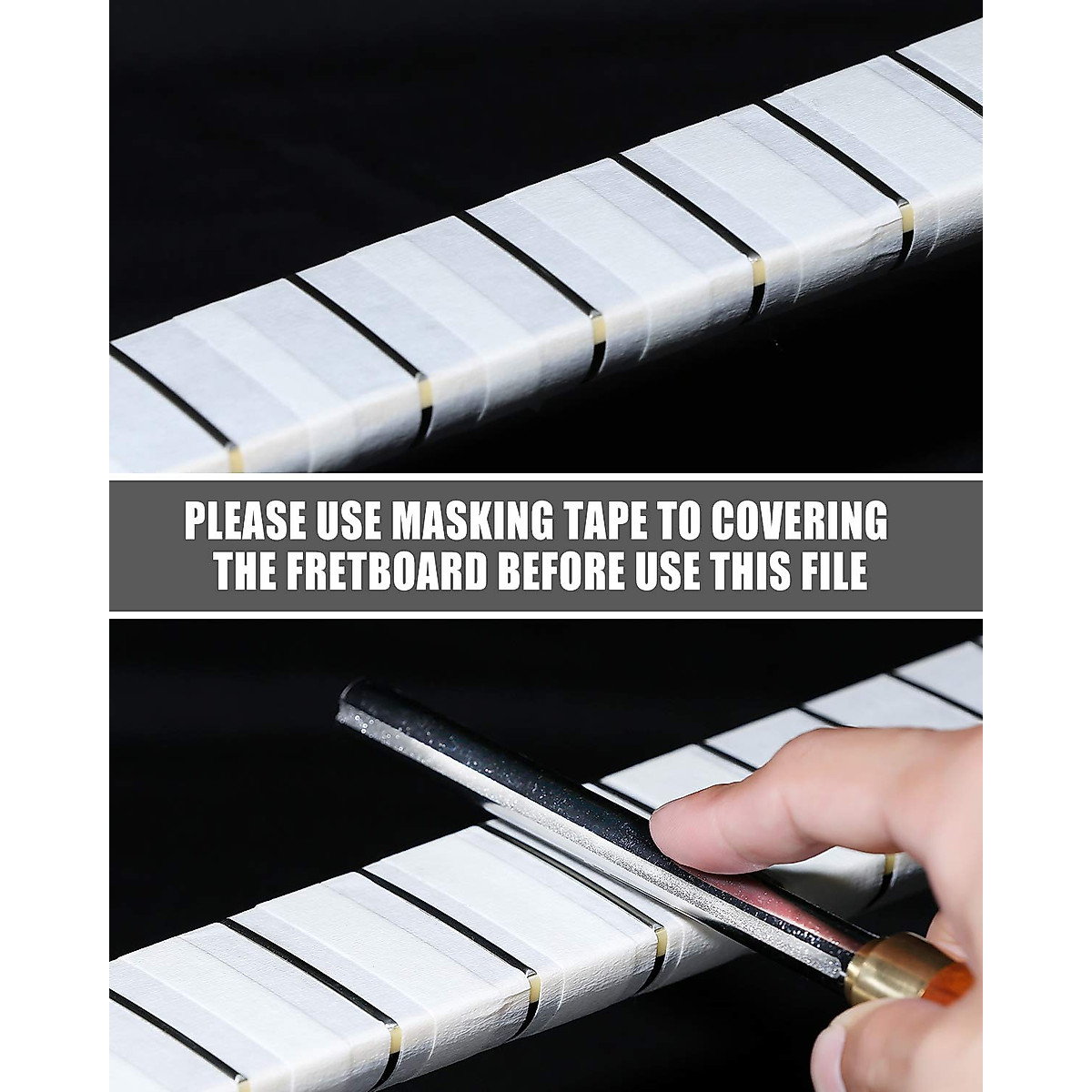 Baroque Fret Crowning Files Diamond, Guitar Fret Crown Dressing File, Fret Repairing Tools, Luthier Tools, Improved 3rd Generation, with 3 Sizes for Guitars, Ukuleles, Bass, Banjo, Mandolin