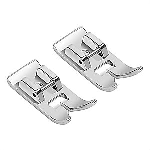 TISEKER 2 Pieces Zig Zag, Straight Stitch Presser Foot Universal General Purpose Zigzag Snap On Foot for Singer, Brother, Janome, Kenmore, Babylock, Toyota, Etc Domestic Sewing Machines