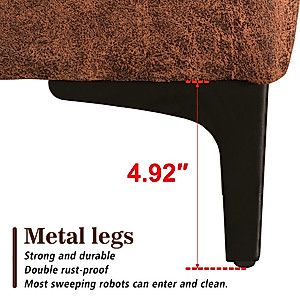 XIZZI L Shaped Sofa Convertible Sectional Sofa 3-Seat Couch with Reversible Chaise for Living Room,L Shaped 97 inches Dark Brown