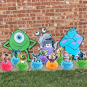 Monster Centerpieces Table Decorations, Monster Birthday Party Supplies, Monster Paper Flowers for Birthday Party Decorations