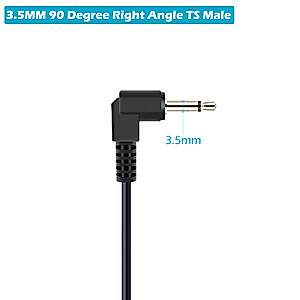 Fancasee 6 ft Replacement 3.5mm 90 Degree Right Angle Male Plug to Bare Wire Open End TS Mono 1/8" 3.5mm Plug Jack Connector Audio Cable Repair