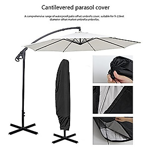 ALLOMN Outdoor Patio Umbrella Cover, Waterproof and UV Protection Fabric Parasol Cover for 9-11 Feet Garden Yard Balcony Umbrellas