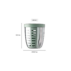 MEPAL, Fruit and Veggie Snack Pot with Airtight Lid, Colander and Fork, Portable, BPA Free, Nordic White, Holds 600ml|20oz, 1 Count