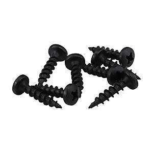 100 Pack Rok Hardware #8 x 3/4" Coarse Deep Thread Pan Head Screws Black Phosphate Wood MDF