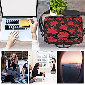 Fall Red Maple Laptop Computer Bag Waterproof Shoulder Messenger Bag 13-15 inch Durable Laptop Tote Bag with Shoulder Strap Handle Lightweight Crossbody Briefcase