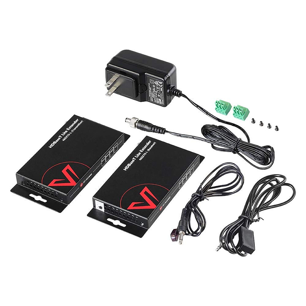 AV Access HDBaseT HDMI Extender Over Single Cat5e/6/6a/7 Ethernet Cable 4K@60Hz 130ft, 1080P@60Hz 230ft, Supports CEC, Bi-Directional PoE, IR and RS232 Pass Through, EDID, HDCP 2.2 (4KEX70-L)