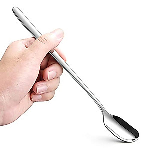 Long Handle Ice Tea Spoons,9.1-Inch Tea Spoons,Coffee Spoon,Ice Cream Spoon,Stainless Steel Cocktail Mixing Spoons for Cold Drink, Set of 4