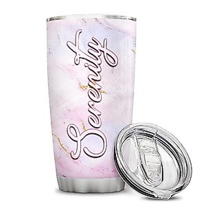 Wassmin Personalized Tumbler Stainless Steel Cup With Lid Custom Name 20oz 30oz Marble Double Wall Vacuumed Insulated Tumblers Travel Coffee Mug Birthday Christmas Gifts For Men Women