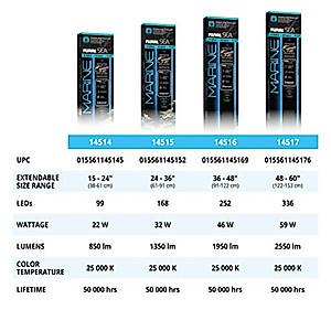 Fluval Sea Marine 3.0 LED Aquarium Lighting for Coral Growth, 32 Watts, 24-34 Inches