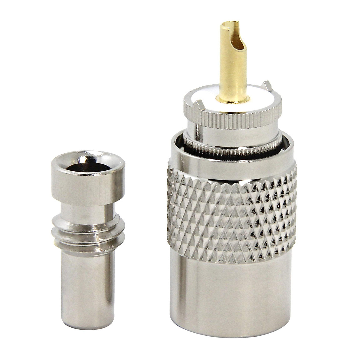 RFAdapter PL259 Coax Connectors, 5 Pack PL-259 UHF Male Solder Connectors with UG-175 Reducer Teflon Material for RG-58, RG-213, LMR195, RG142